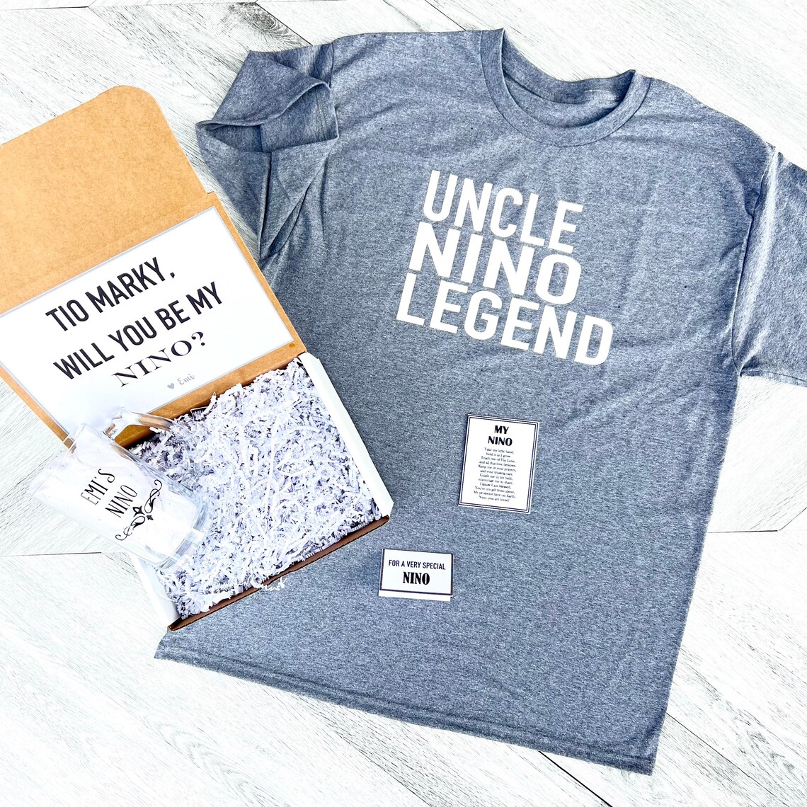 Personalized Nino Gift Box: Uncle Nino Legend T-shirt & Beer Mug - Etsy