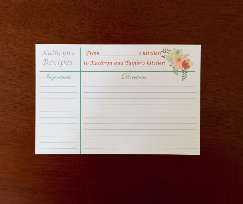 Personalized Recipe Cards | Etsy