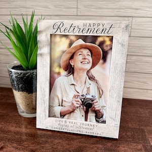 Happy Retirement Engraved Frame - Laser Engraved Personalized ...
