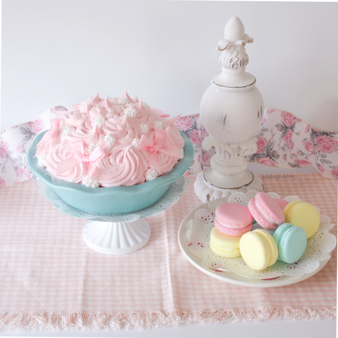 Fake Pink Pie, Vintage Dessert, Bridal Shower, Fake Pie Prop, Romantic ...