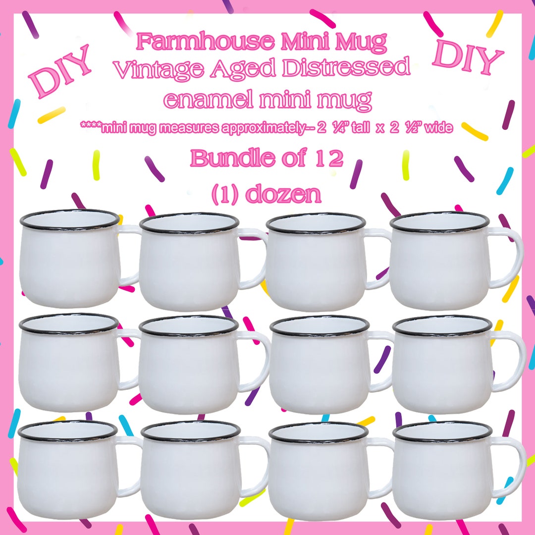 DIY Mini Mugs, Tiered Tray Mini Mug, Fake Bake Mini Mug, White Mini ...