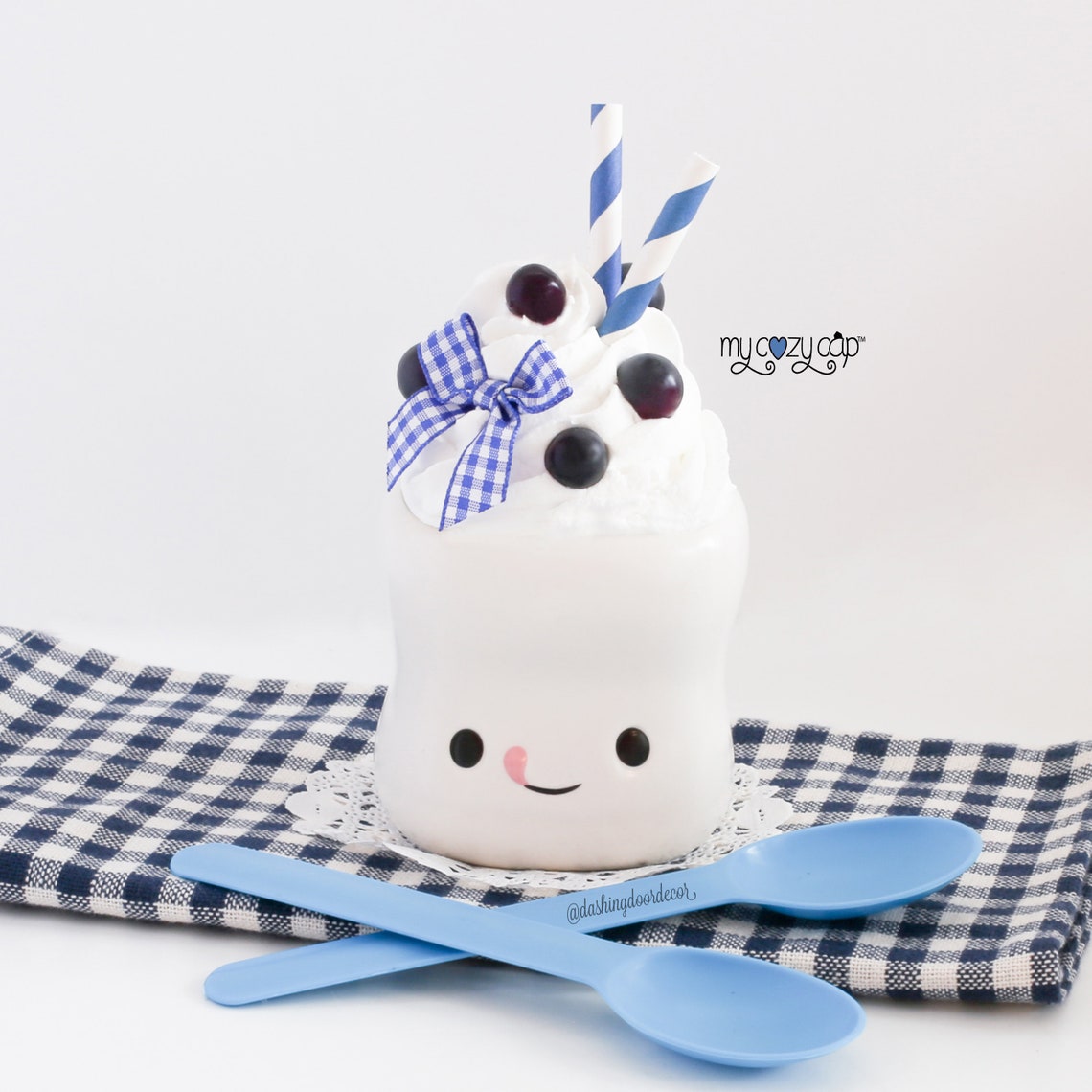 Marshmallow Mug Blueberry Faux Whip Topper My Cozy Cap - Etsy