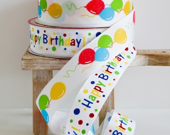 Birthday Ribbon Balloon Ribbon Birthday Party Ribbon DIY - Etsy