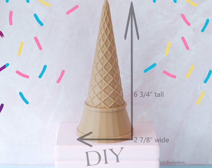 Fake Waffle Cone With Smooth Edge, Waffle Cone, Kitchen Decor, Display ...