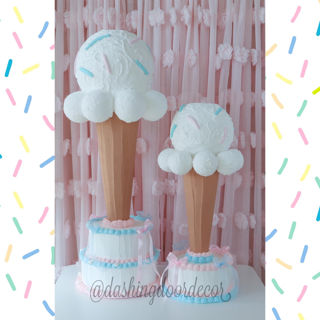 34 Fake Ice Cream Cone, What's the Gender, Giant Scoop Ice Cream ...