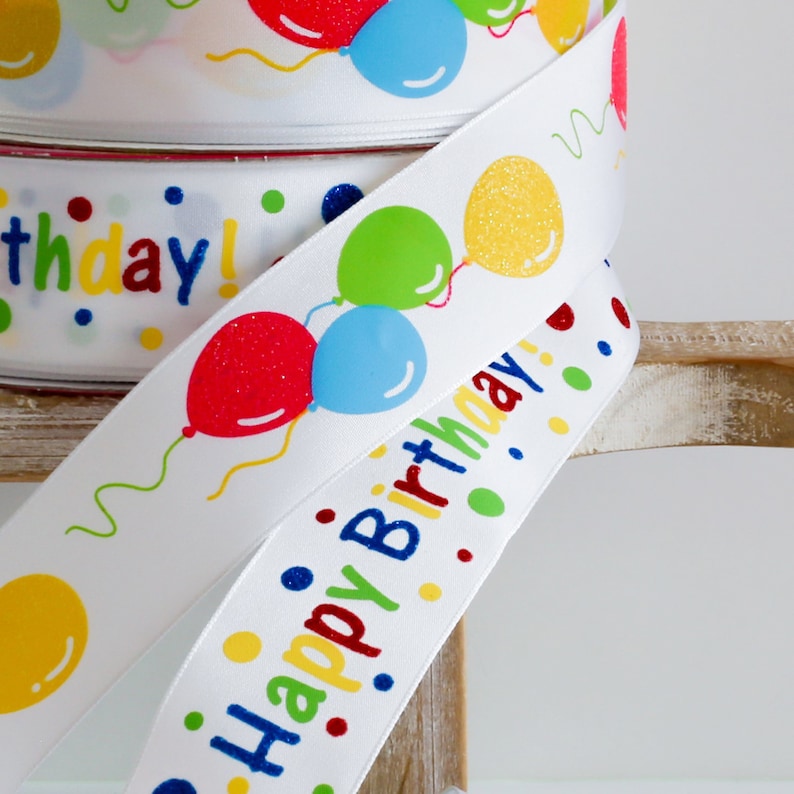 Birthday Ribbon Balloon Ribbon Birthday Party Ribbon DIY - Etsy