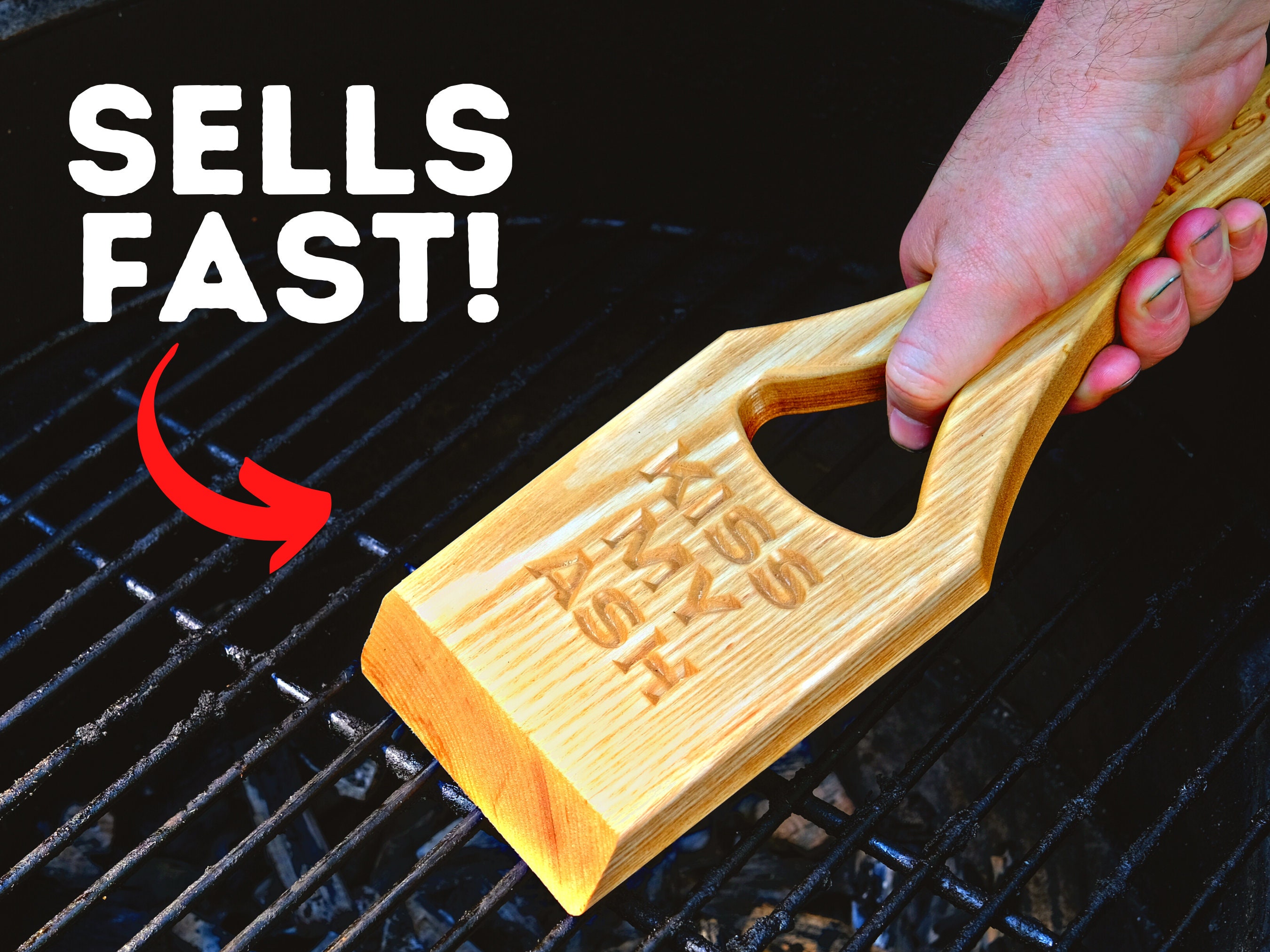 Grill Grate Scraper CNC Vector Files / Kiss My Ash - Etsy