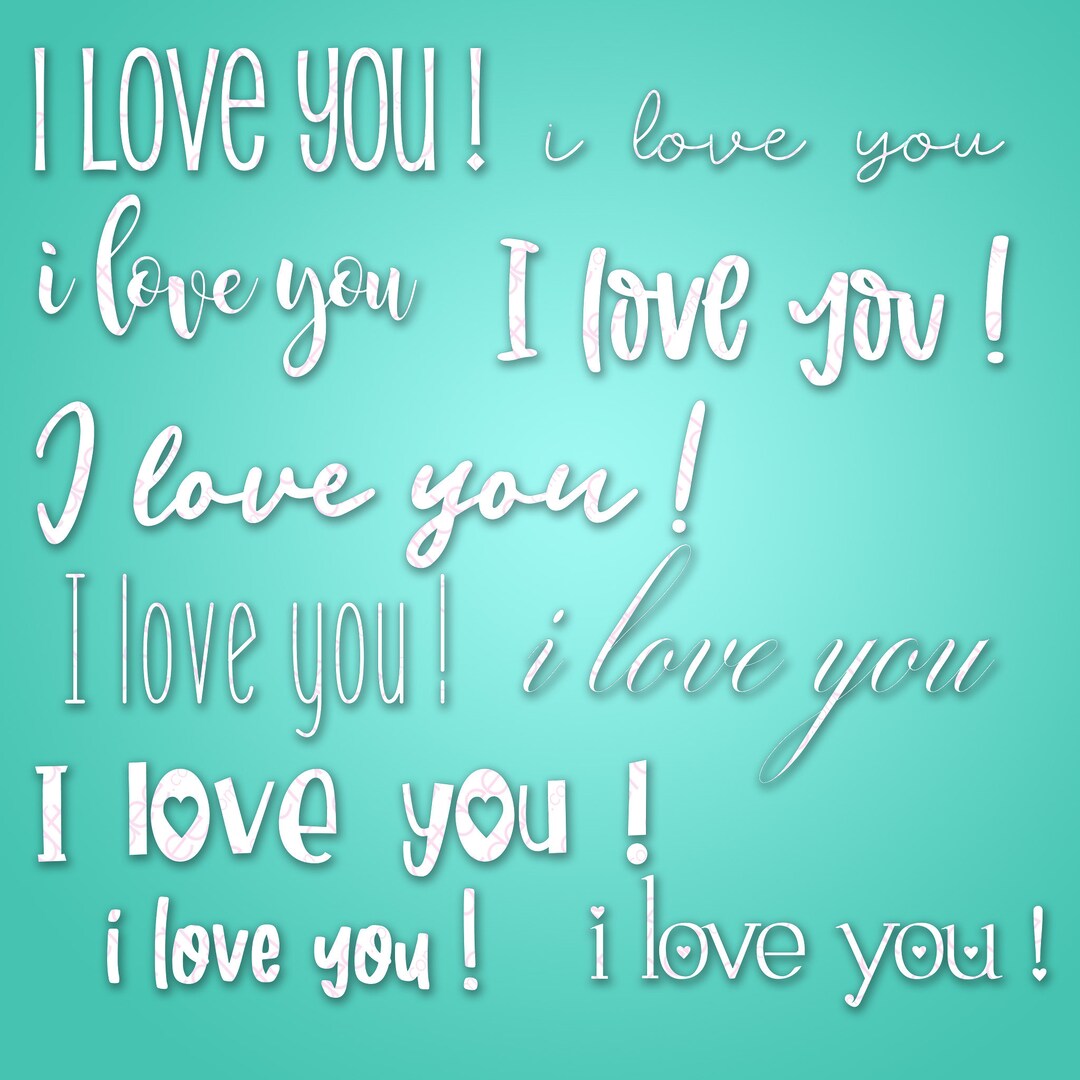 10 I Love You Words SVG PNG Files Valentine s Day Etsy