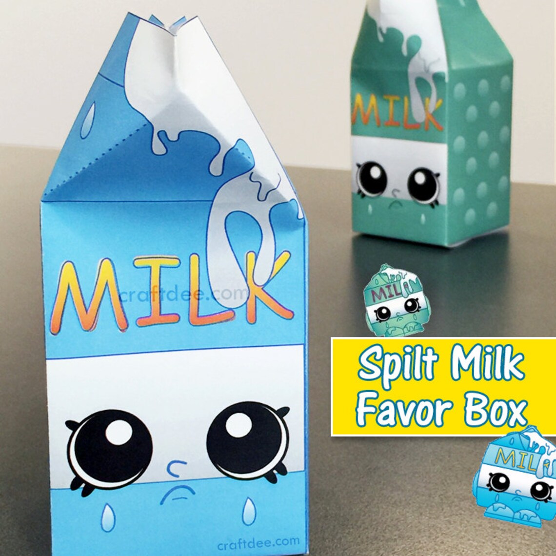 5" Spilt Milk Favor Boxes - Shopkins Season 1 Birthday Party Blue ...