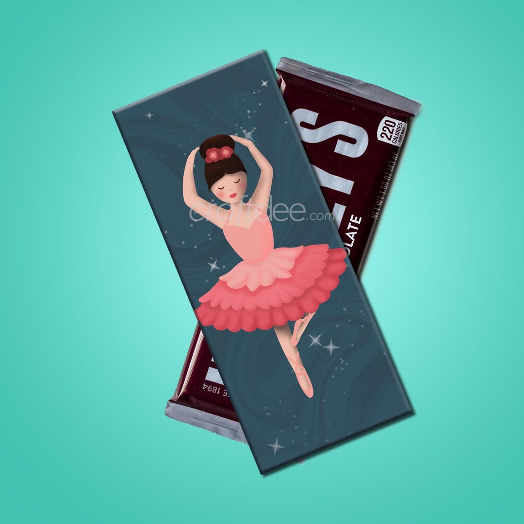 Ballerina Candy Wrappers, Ballerina Theme, Chocolate Candy Wrapper ...