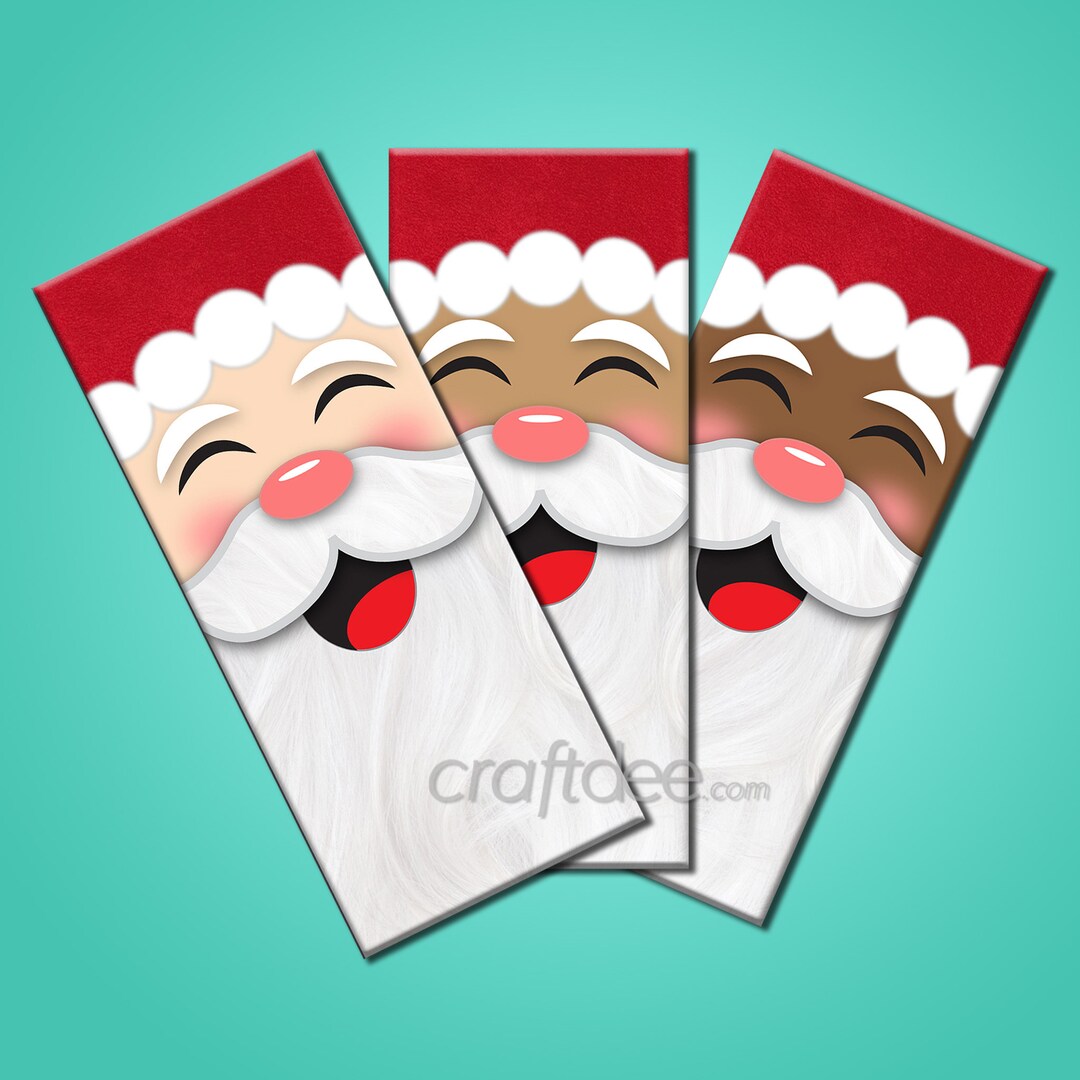 Santa Candy Wrapper, 3 Skin Tone Santa Claus, Christmas Party Gifts ...