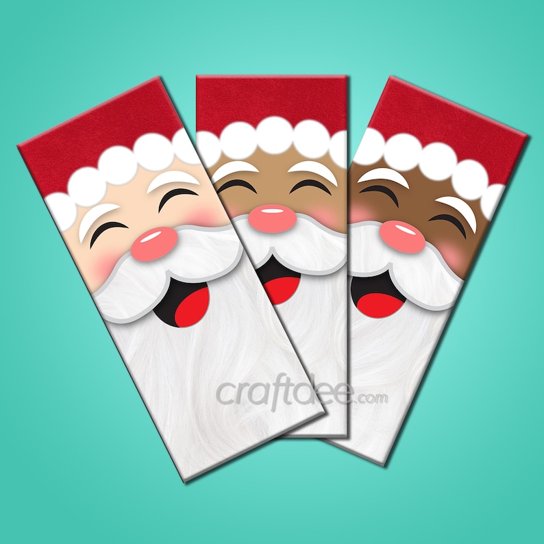 Santa Candy Wrapper 3 Skin Tone Santa Claus Christmas Party | Etsy