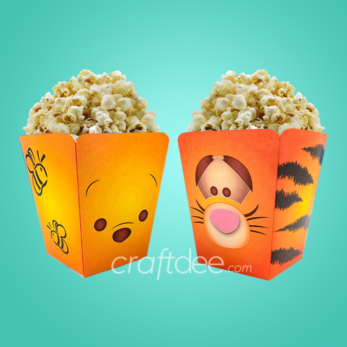 Winnie the Pooh & Tigger Popcorn Boxes Tsum Tsum Birthday - Etsy
