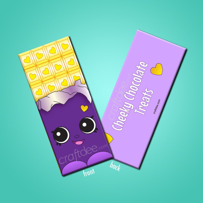 Cheeky Chocolate Wrappers PURPLE EXCLUSIVE Shopkins Birthday | Etsy