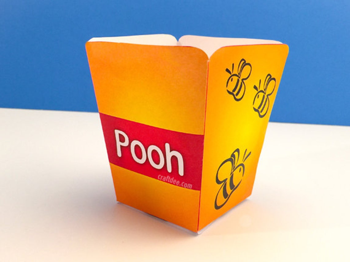 Winnie the Pooh Popcorn Box - Tsum Tsum Birthday Party - Etsy