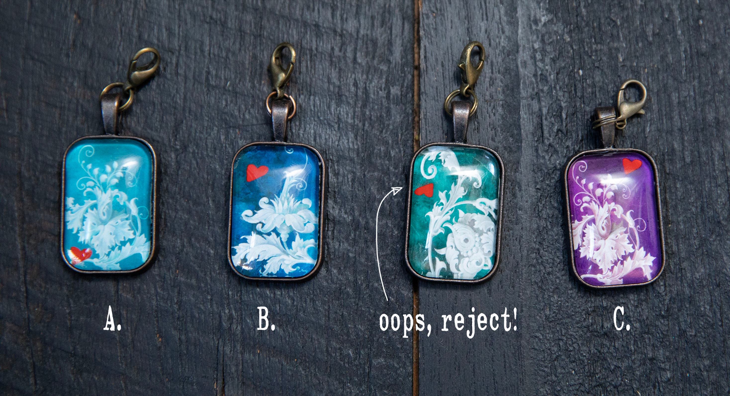 Unique Zipper Pull Charm. Original Maria Woods Artwork. Glass and ...