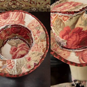 Flamboyant Floral Fabric Top Hat. Reversible Boho Patchwork and ...