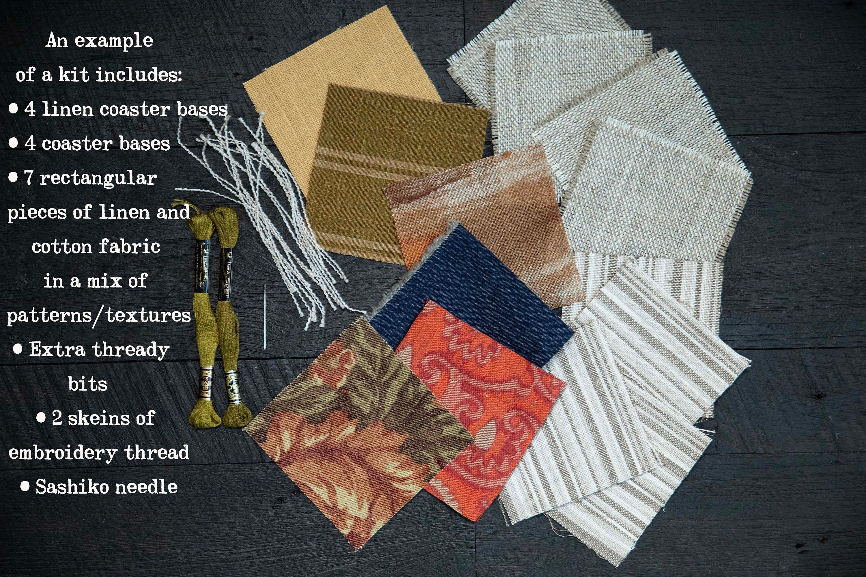 Slow Stitch Coaster Kit. Make Your Own Abstract, Boro-inspired Upcycled ...