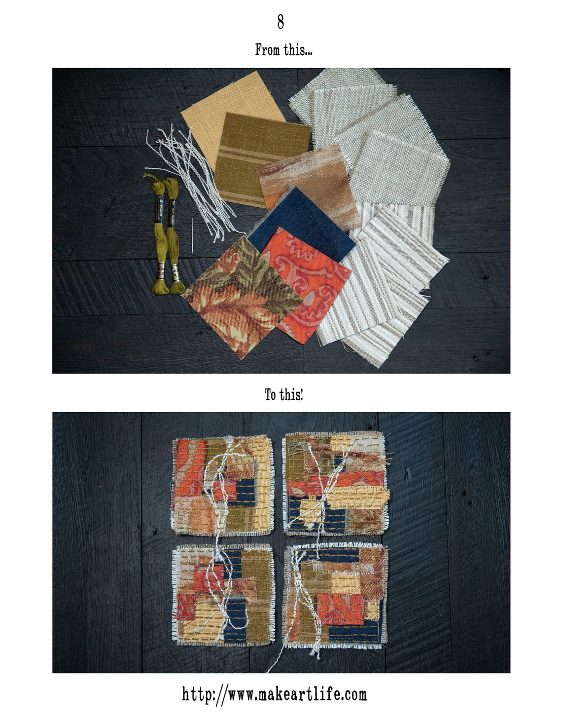 Sewing Tutorial for Japanese Boro-inspired Patchwork Coasters - Etsy