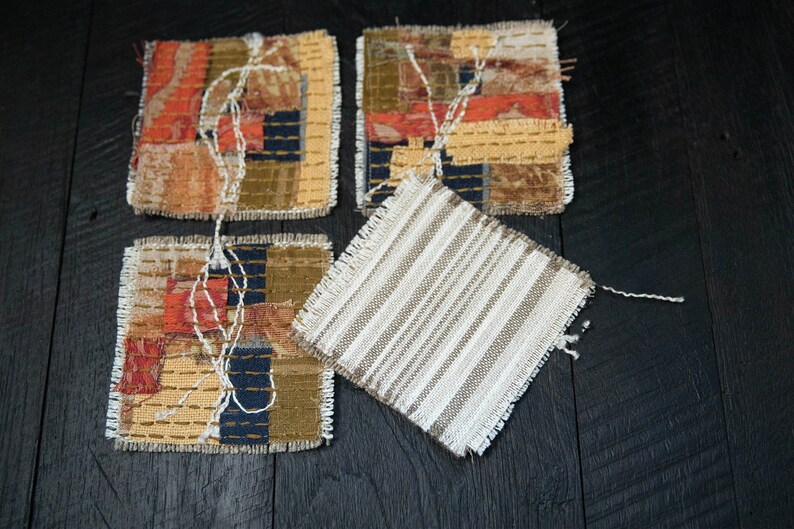Slow Stitch Coaster Kit. Make Your Own Abstract, Boro-inspired Upcycled ...