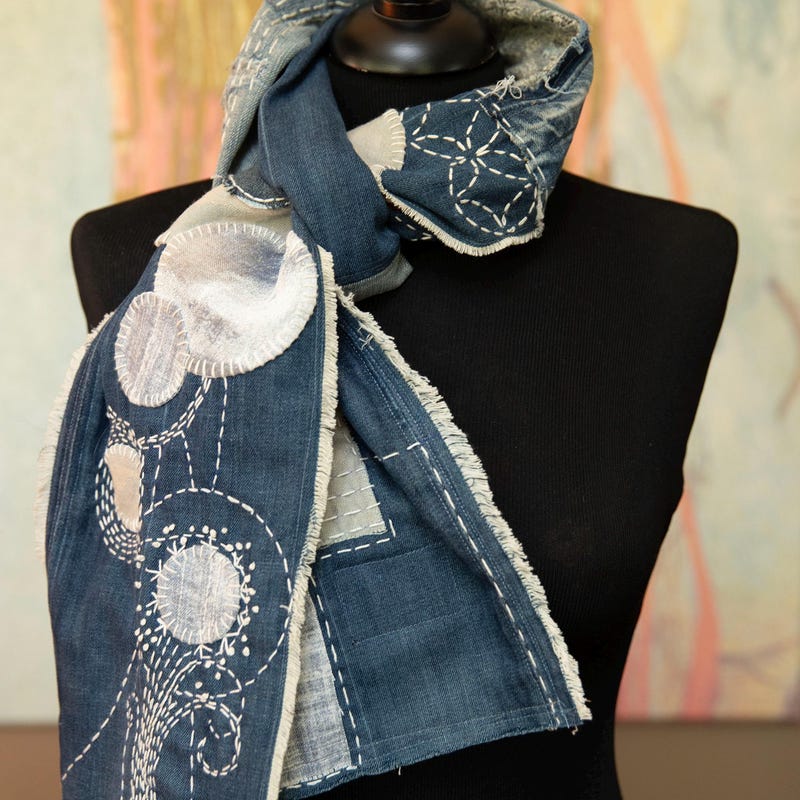 Denim Scarf - Etsy