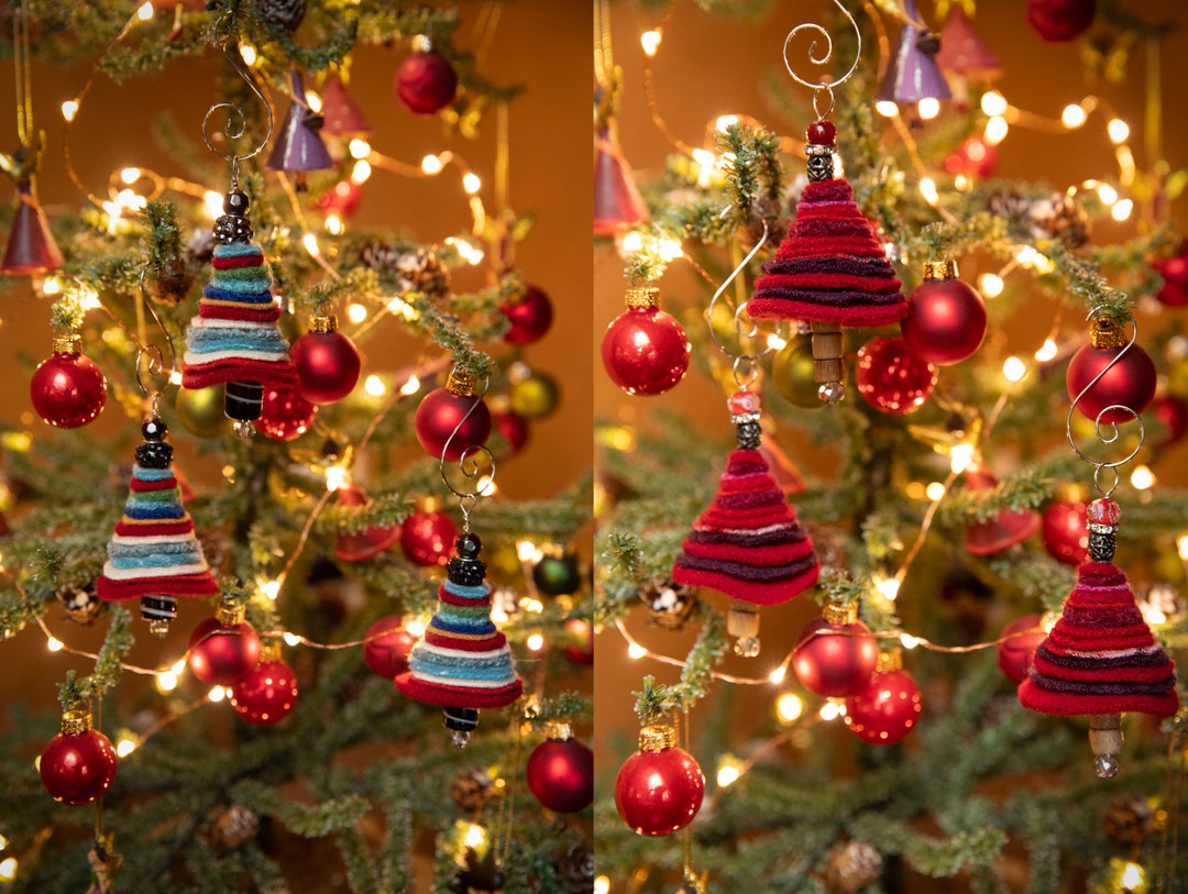 Cute Christmas Tree Ornaments Made From Repurposed Sweaters - Etsy