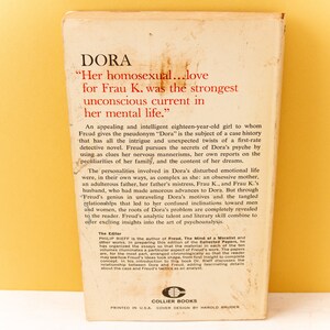 Sigmund Freud: DORA Analysis of a Case of Hysteria 1963 Psychology Book - Etsy