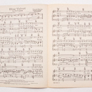 Bobby Vinton | BLUE VELVET Sheet Music (1963) Vintage Songbook Sheet ...