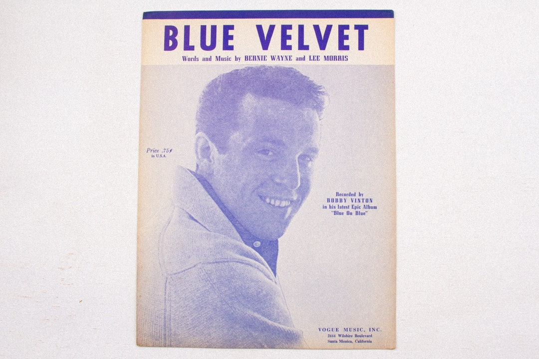 Bobby Vinton | BLUE VELVET Sheet Music (1963) Vintage Songbook Sheet ...