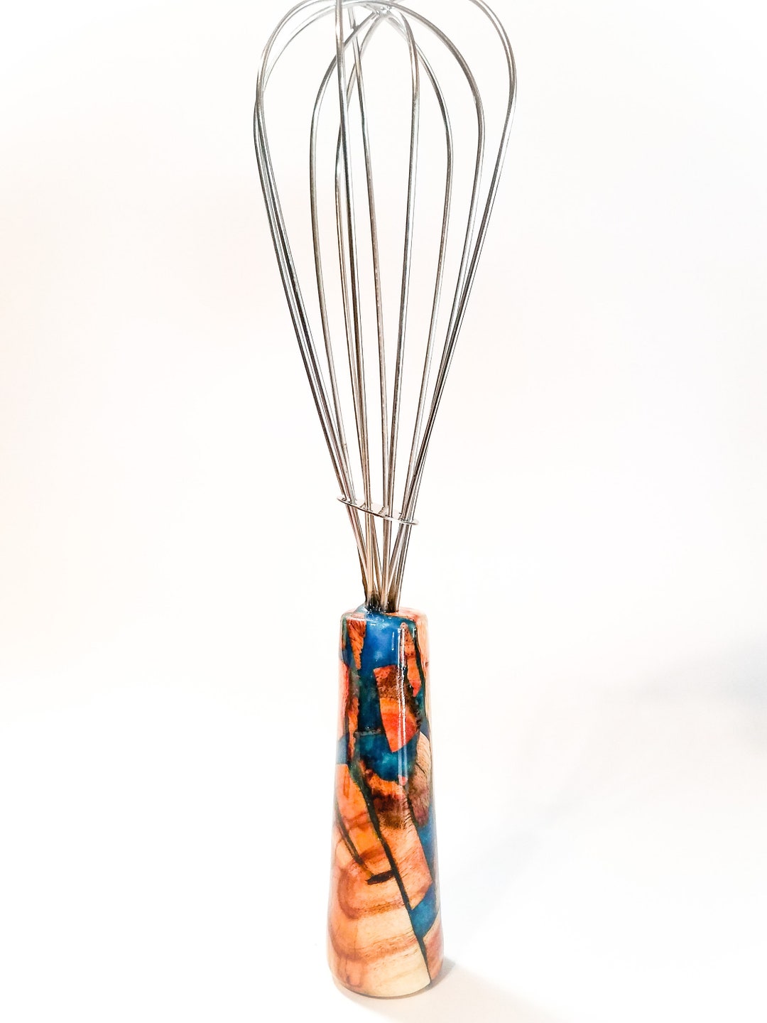 Kitchen Whisk | Wood and Metallic Blue Resin Hybrid Kitchen Whisk ...