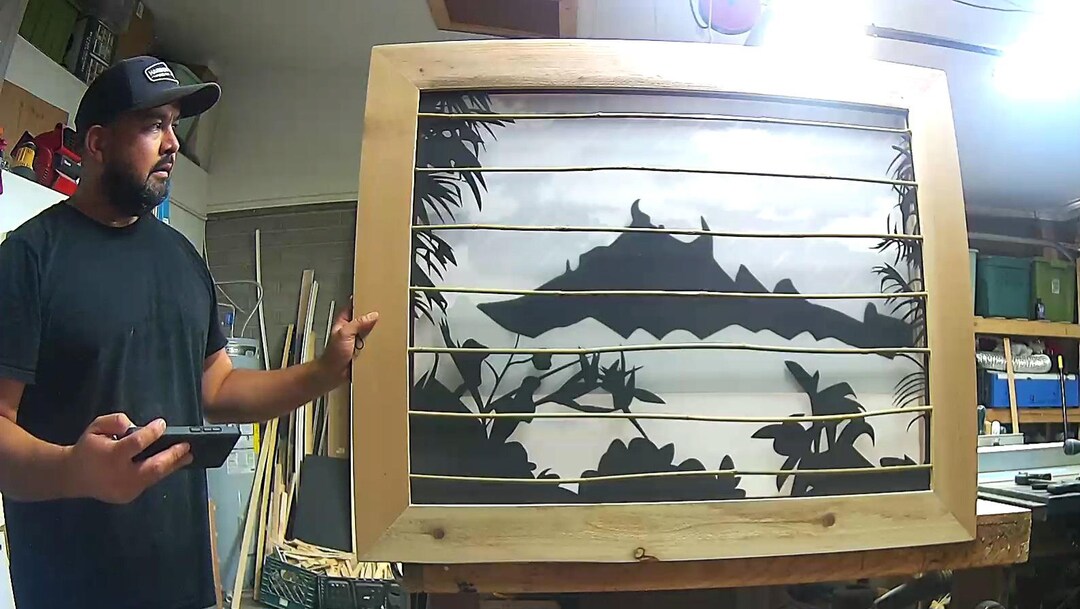 Giant Tiki Shadow Box | 3ft X 4ft Wall Art With Lightning Thunder Sound ...