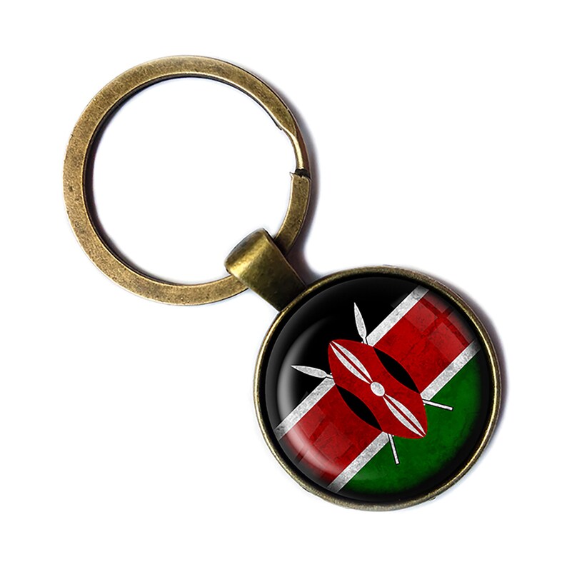 Kenya Kenyan Flag Keychain Keyring - Etsy