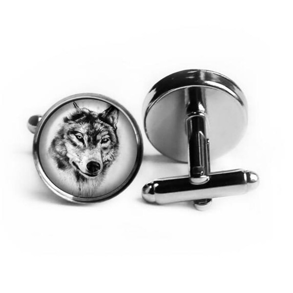 Wolf Cufflinks - Etsy