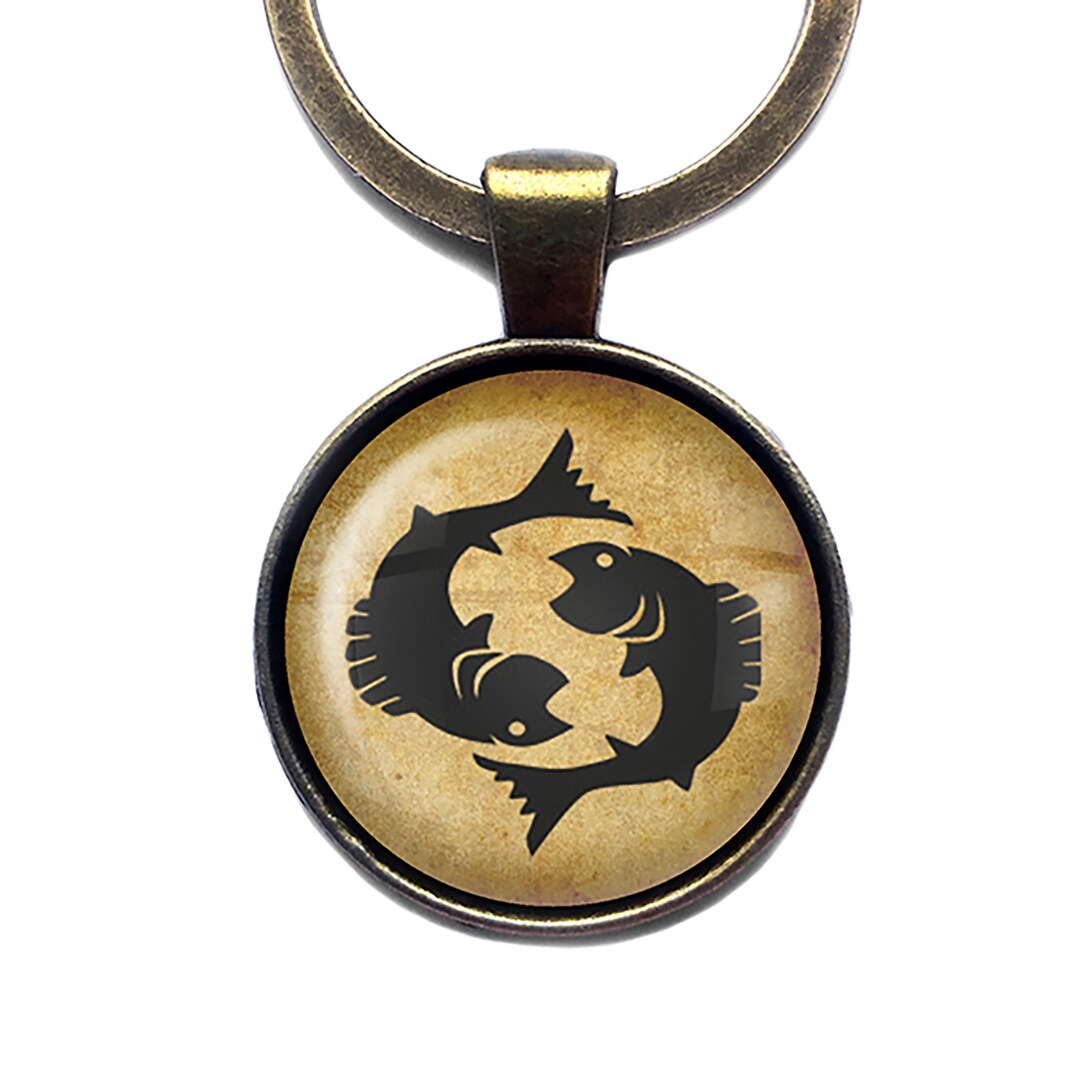 Astrology Zodiac Sign Pisces Keychain Keyring - Etsy