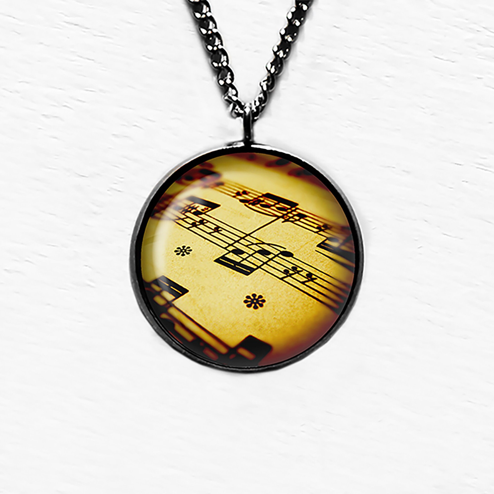 Sheet Music Musical Notes Pendant Necklace - Etsy