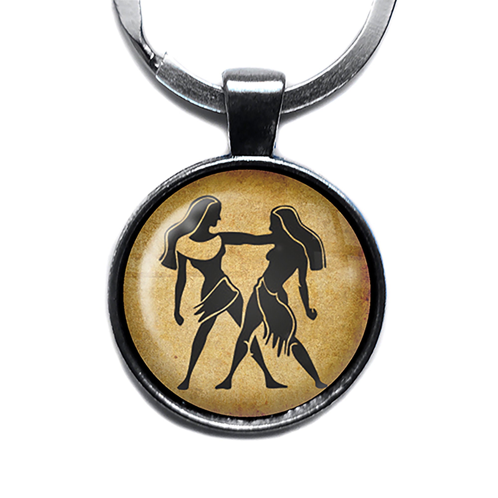 Zodiac Symbol Astrology Gemini Keychain Keyring - Etsy