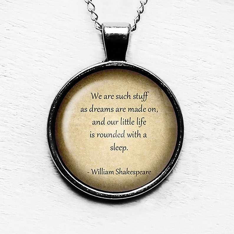 William Shakespeare Stuff as Dreams Are Made on Pendant - Etsy