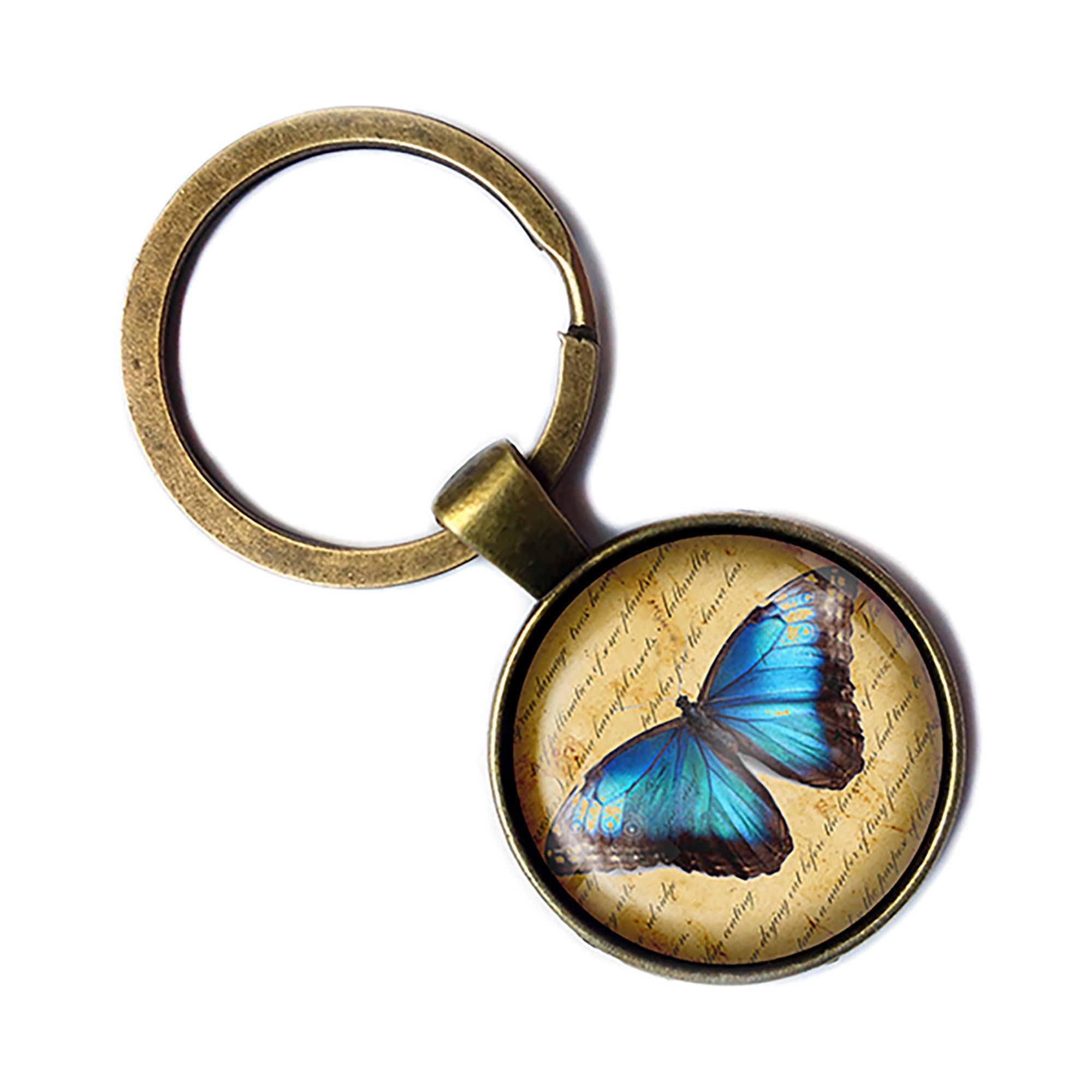 Blue Butterfly Keychain Keyring - Etsy