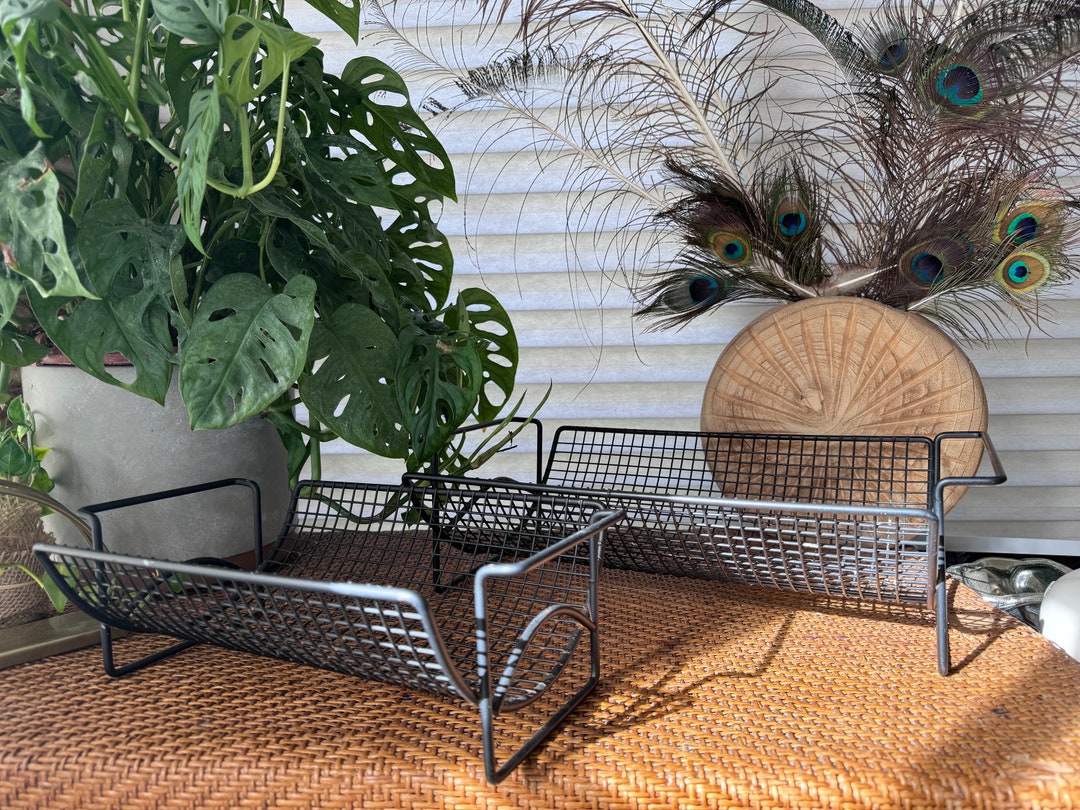 Pair Black Wire MCM Storage/display Racks Mid-century Decor - Etsy