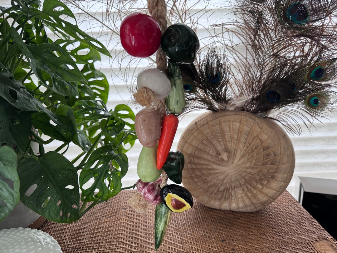 Decorative Hanging String of Ceramic Vegetables | Kitchen Decor ...