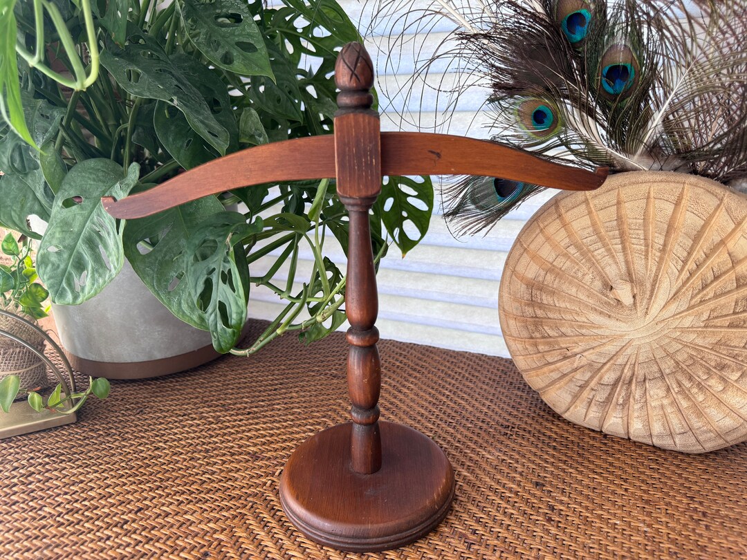 Antique Wooden Stand / Display With Carved Acorn Top - Etsy