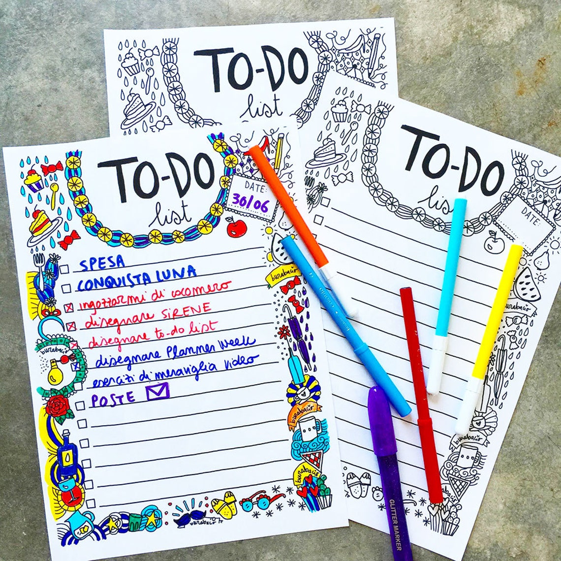 To-do List da stampare e colorare - Etsy Italia