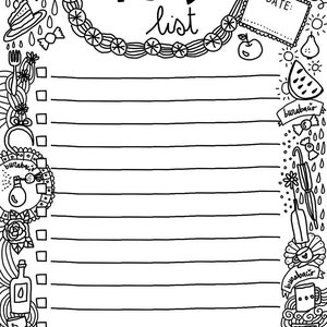 To-do List Printable and Colorable - Etsy