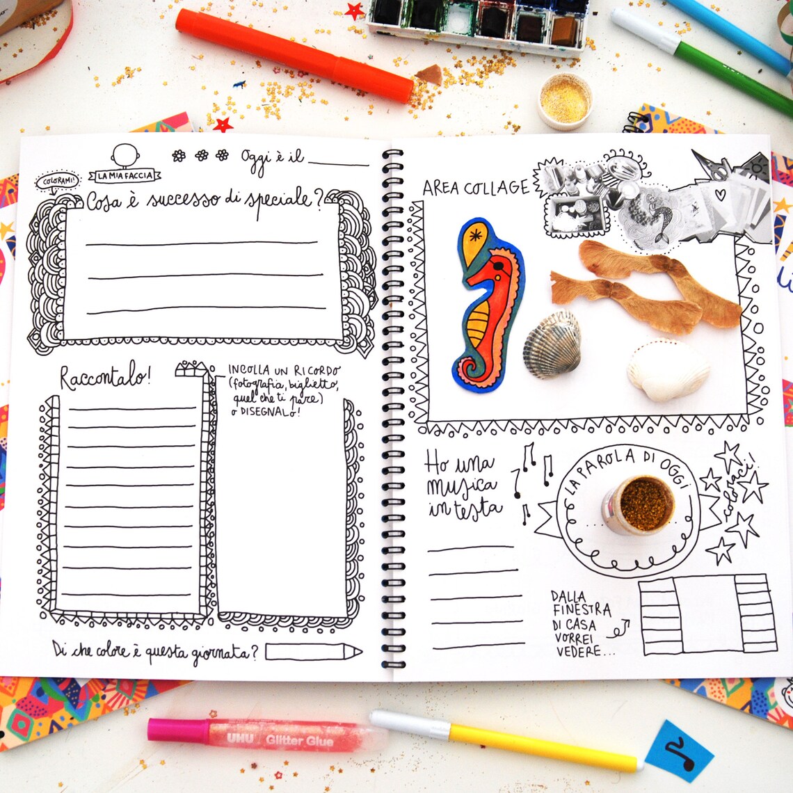 Logbook | Writing, Drawing and Collage Activity Book for Adults and ...
