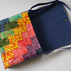 Large Patchwork Crossbody Messenger Bag, Made to Order, in Bright ...