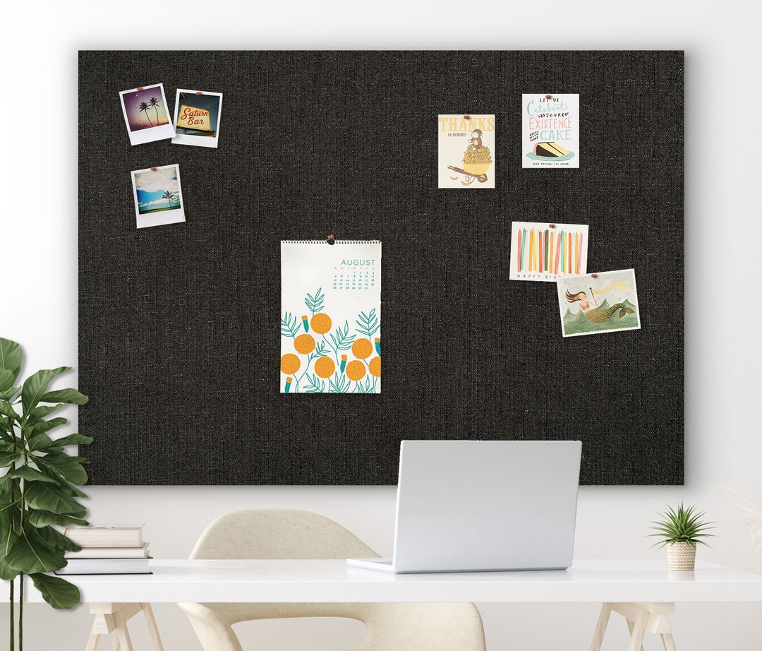 60" X 40" Pin Board BLACK FABRIC | Frameless Pin Board | Bulletin Board ...
