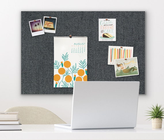 36 X 24 Pin Board Graphite Fabric Frameless Pin Etsy