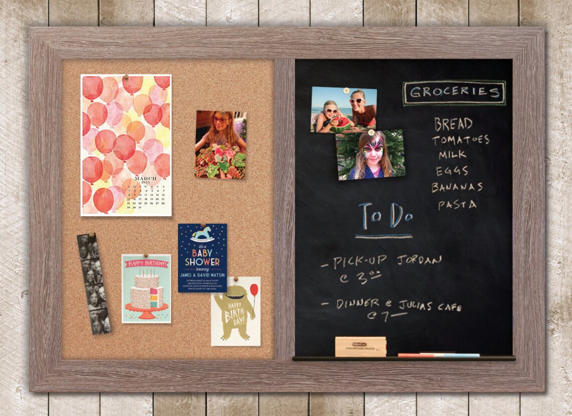 Chalk Combo Board Chalk Bulletin Board Chalkboard Combo - Etsy
