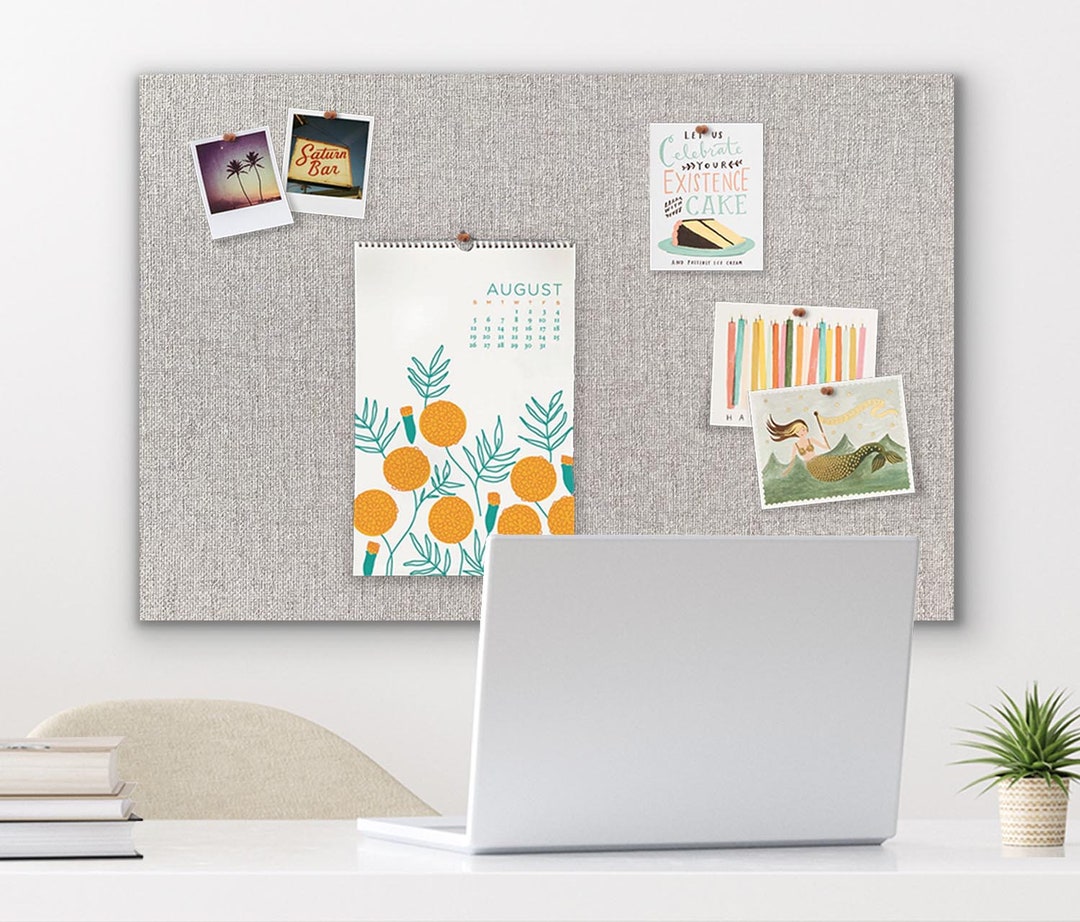 36" X 24" Pin Board CLOUD GREY FABRIC | Frameless Pin Board | Bulletin ...