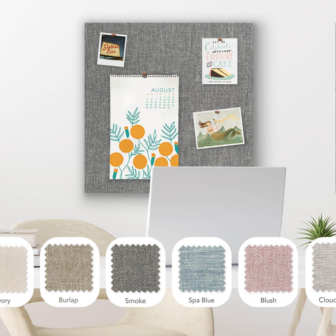 Frameless Linen Pin Board - (24" X 24") - Gallery Wrapped Fabric ...